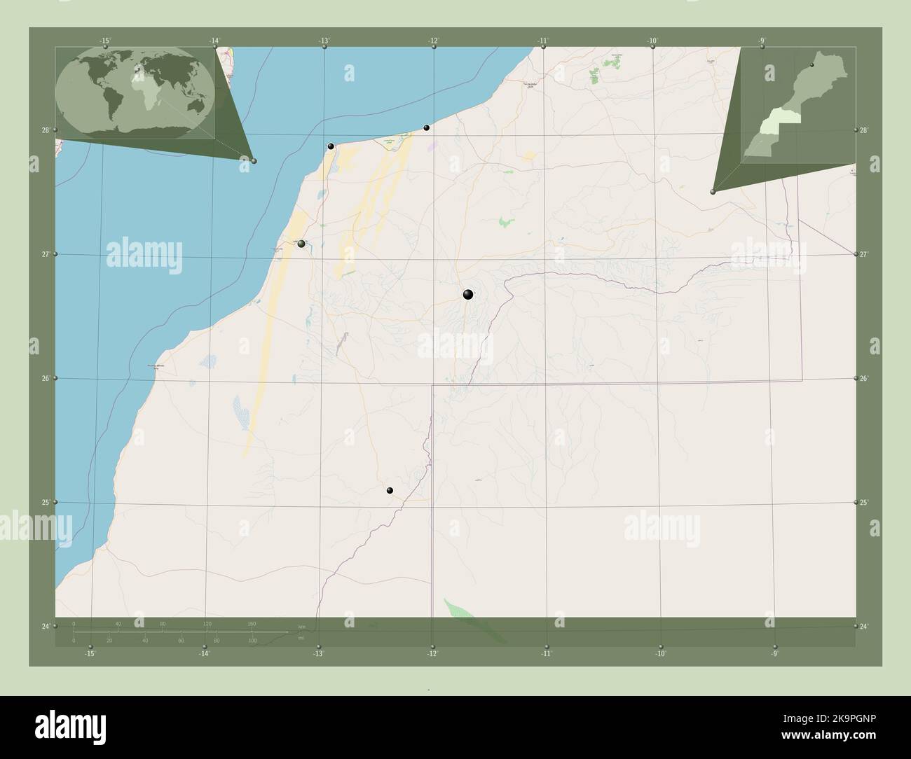 Laayoune-Sakia El Hamra, region of Morocco. Open Street Map. Locations ...