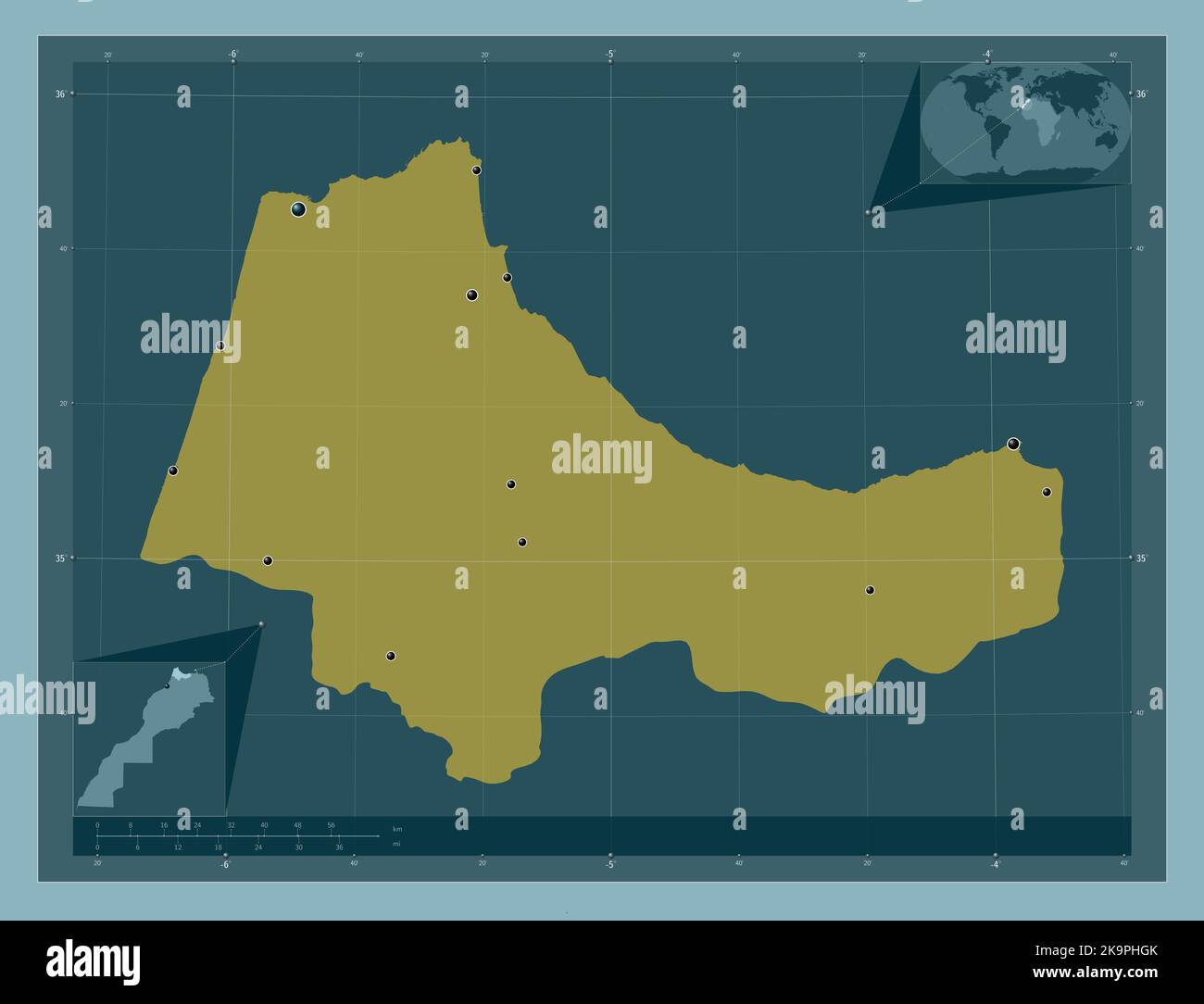 Tanger-Tetouan-Al Hoceima, region of Morocco. Solid color shape ...