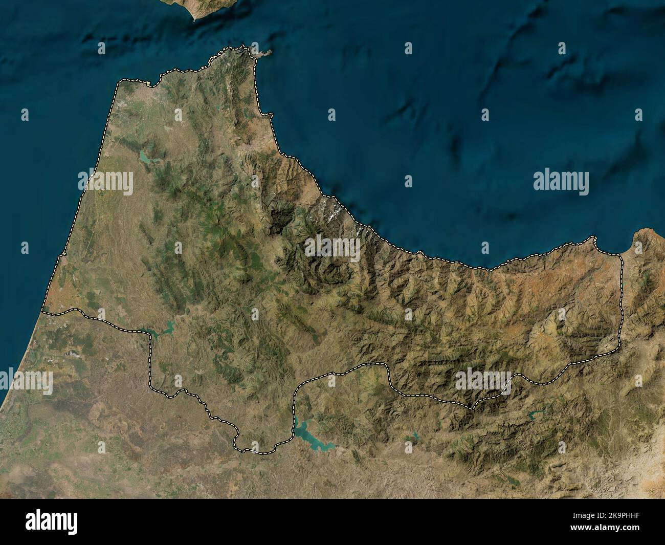 Tanger-Tetouan-Al Hoceima, region of Morocco. Low resolution satellite ...