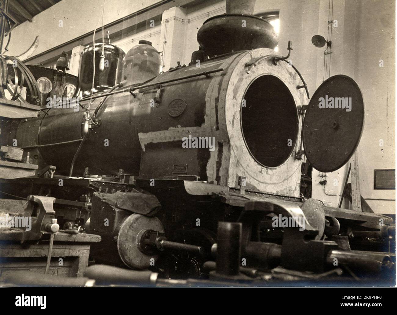 Steam locomotive with locomotive damage Stock Photo - Alamy
