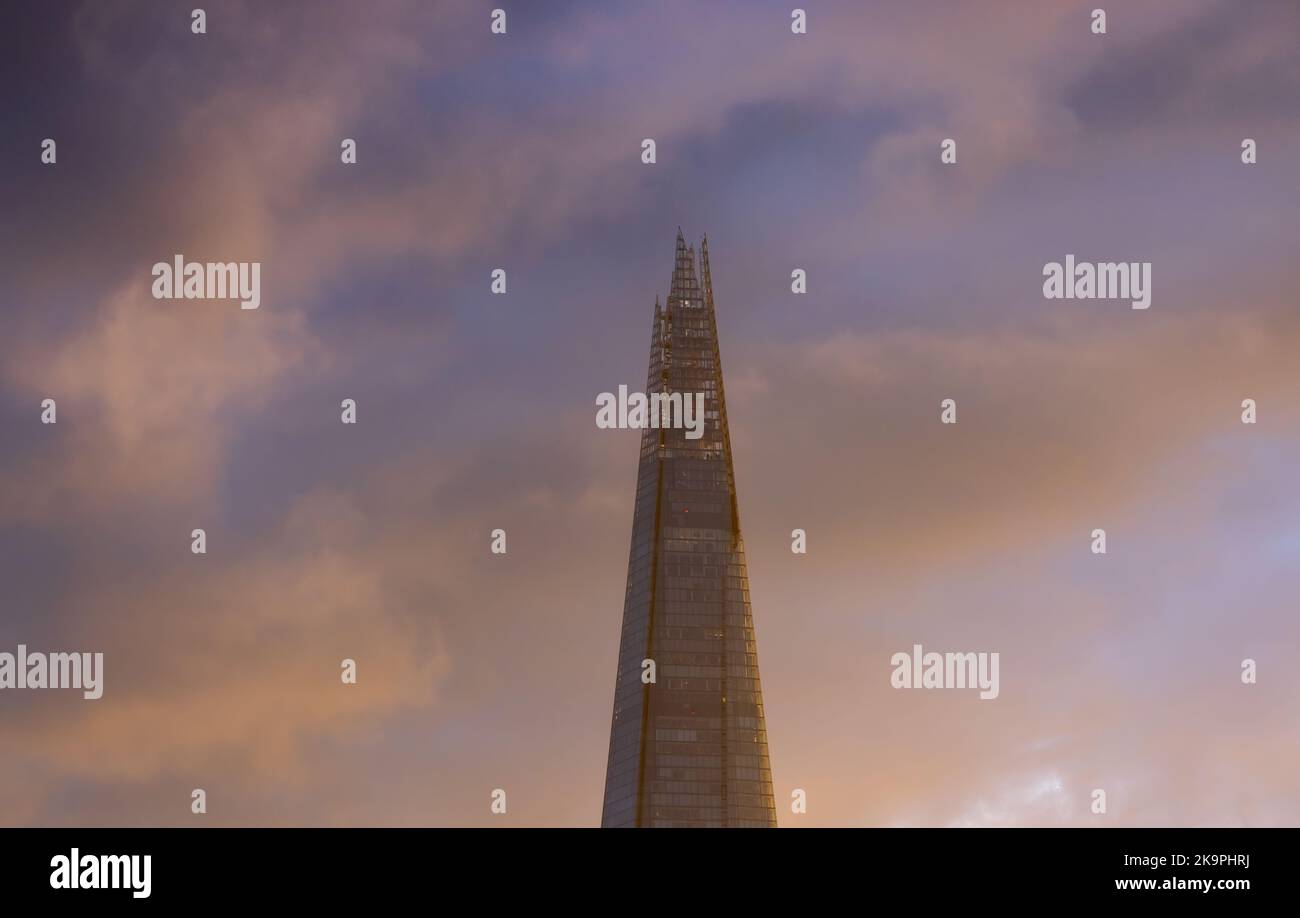 Modern Architecture Building during dramatic sunset. City of London ...