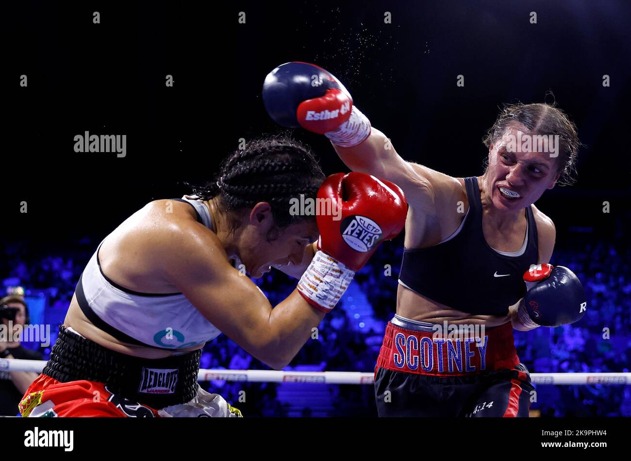 Ellie Scotney (right) in action against Mary Romero during their ...