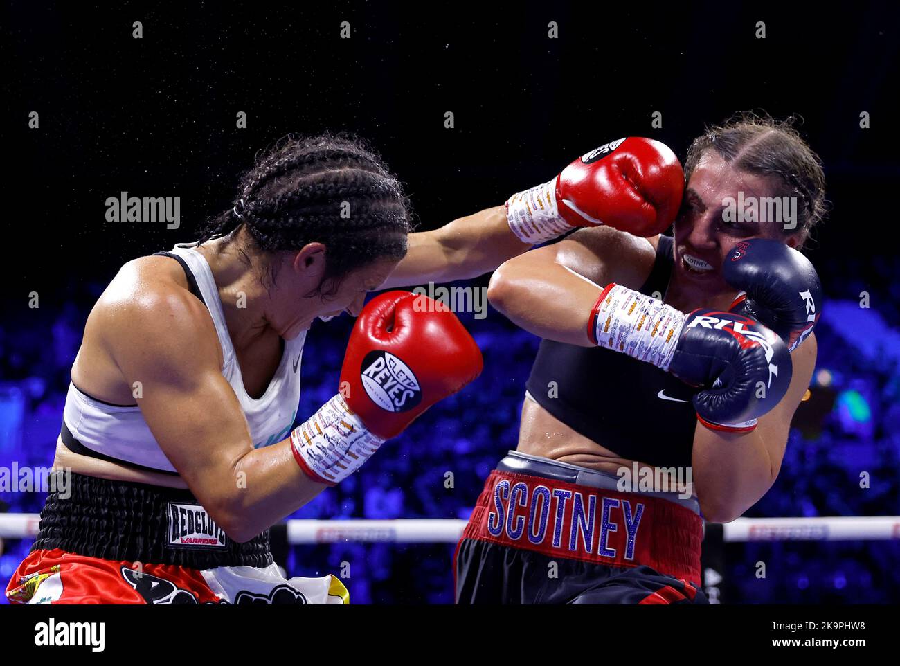 Ellie Scotney (right) in action against Mary Romero during their ...