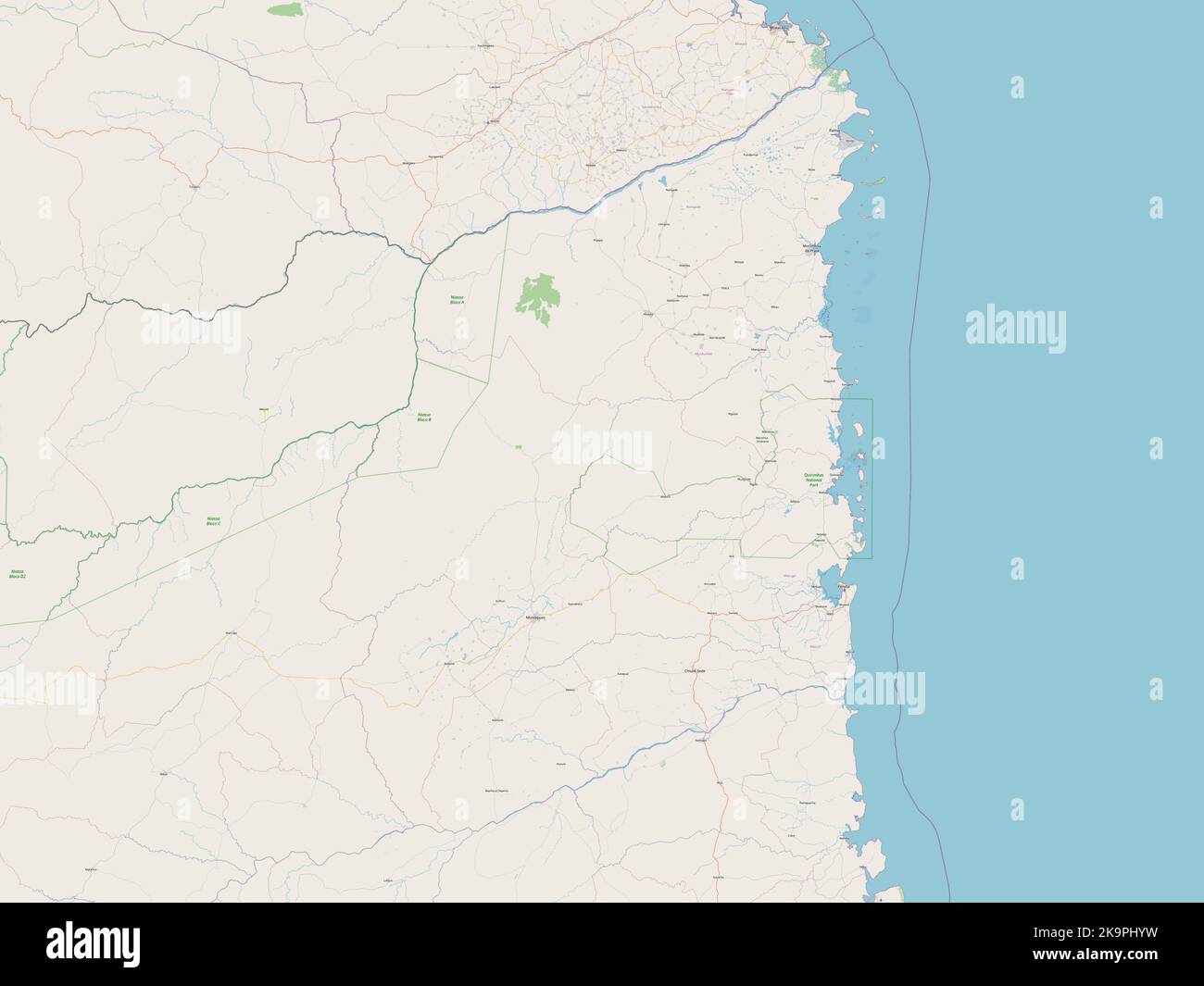 Cabo Delgado, province of Mozambique. Open Street Map Stock Photo - Alamy