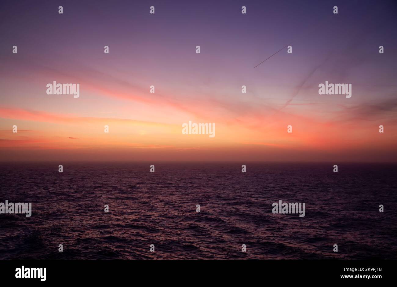 Dramatic Colorful Sunrise Sky over North Atlantic Ocean. Cloudscape ...