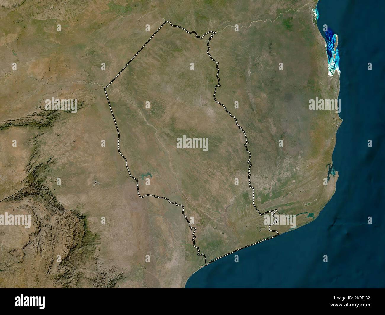 Mozambique map zoom border satellite hi-res stock photography and images - Alamy