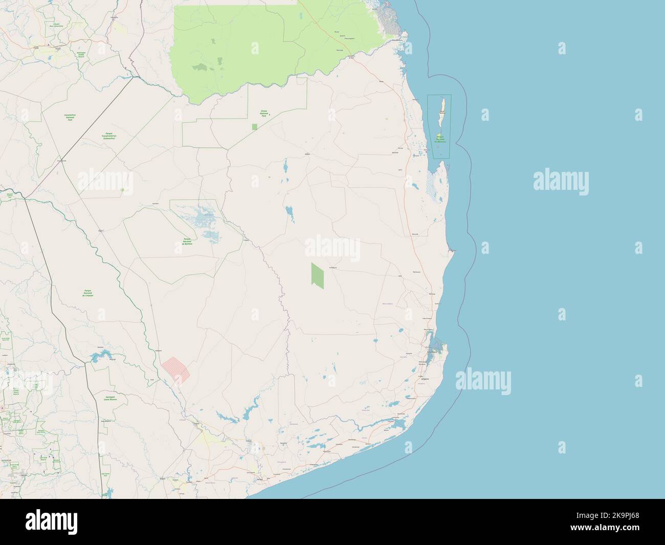 Inhambane, province of Mozambique. Open Street Map Stock Photo - Alamy