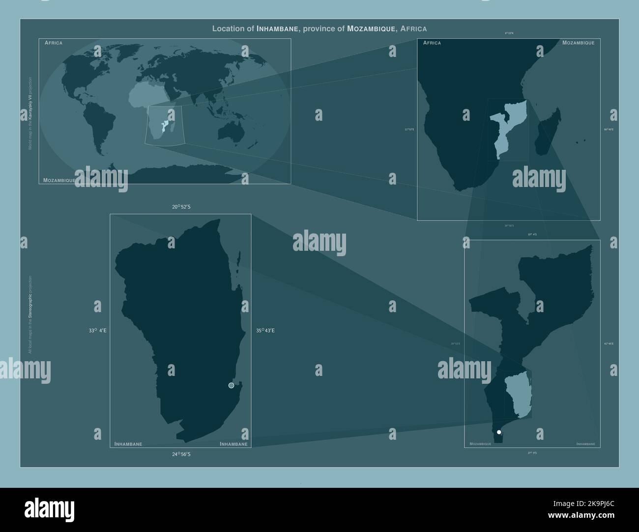 Inhambane, province of Mozambique. Diagram showing the location of the ...