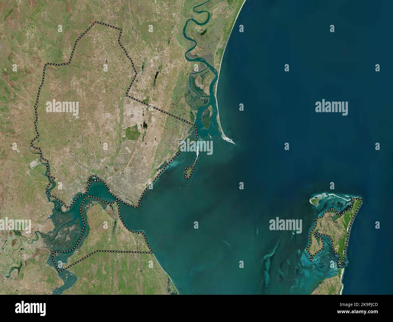 Maputo City, province of Mozambique. High resolution satellite map ...