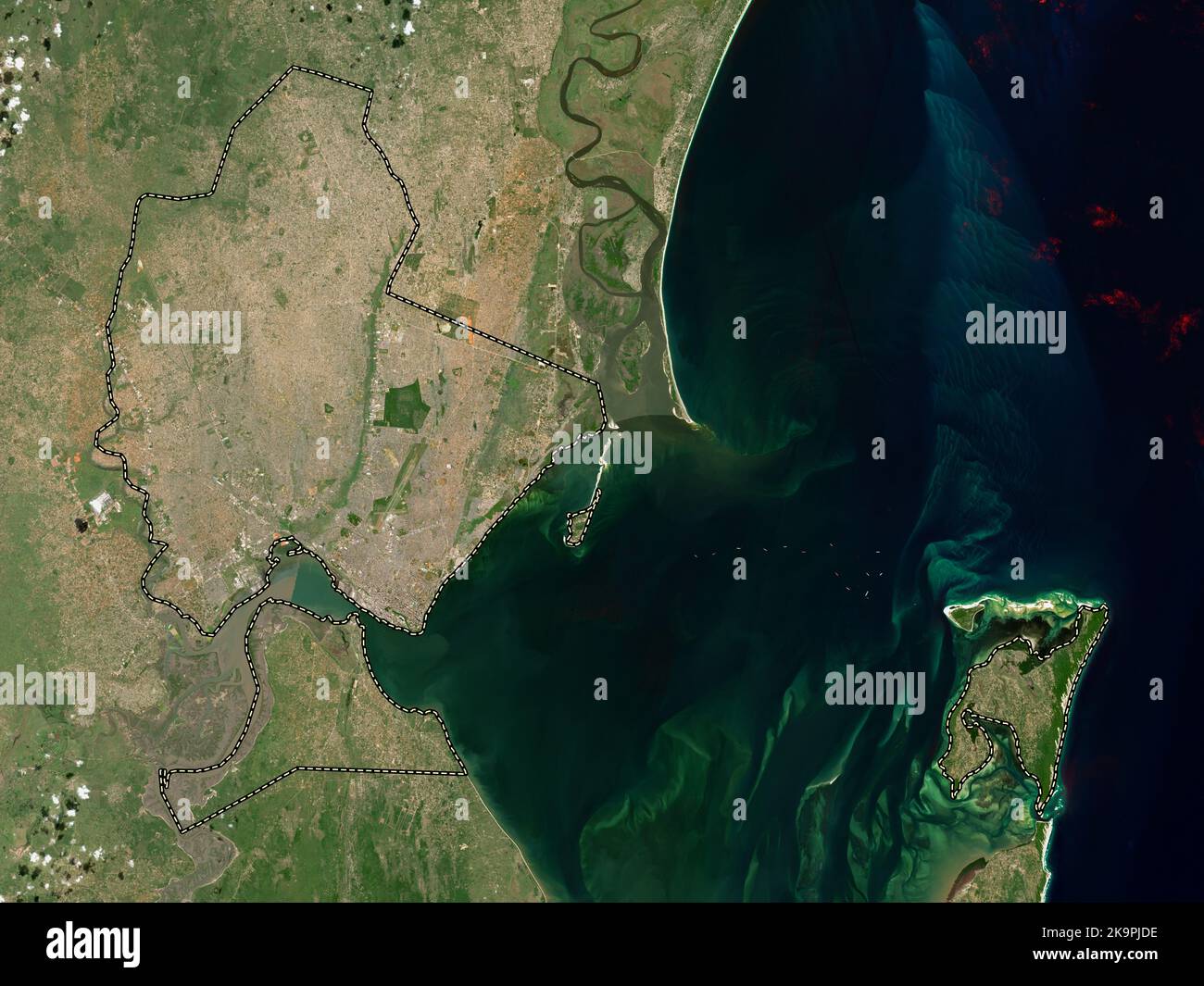 Maputo City, province of Mozambique. Low resolution satellite map Stock ...