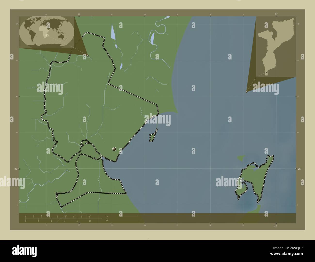 Maputo City, province of Mozambique. Elevation map colored in wiki ...