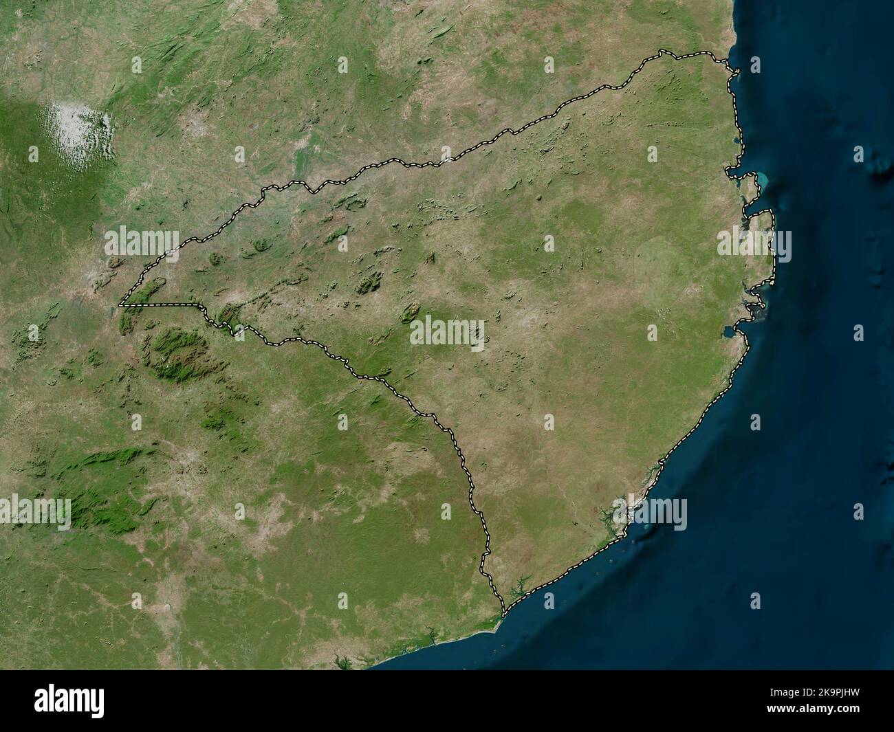 Nampula, province of Mozambique. High resolution satellite map Stock ...