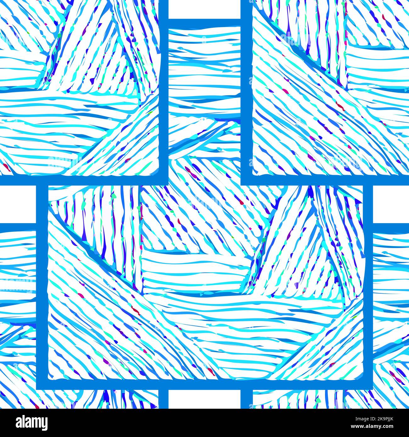 Colorful decorative seamless pattern of abstract lines and shapes Stock ...