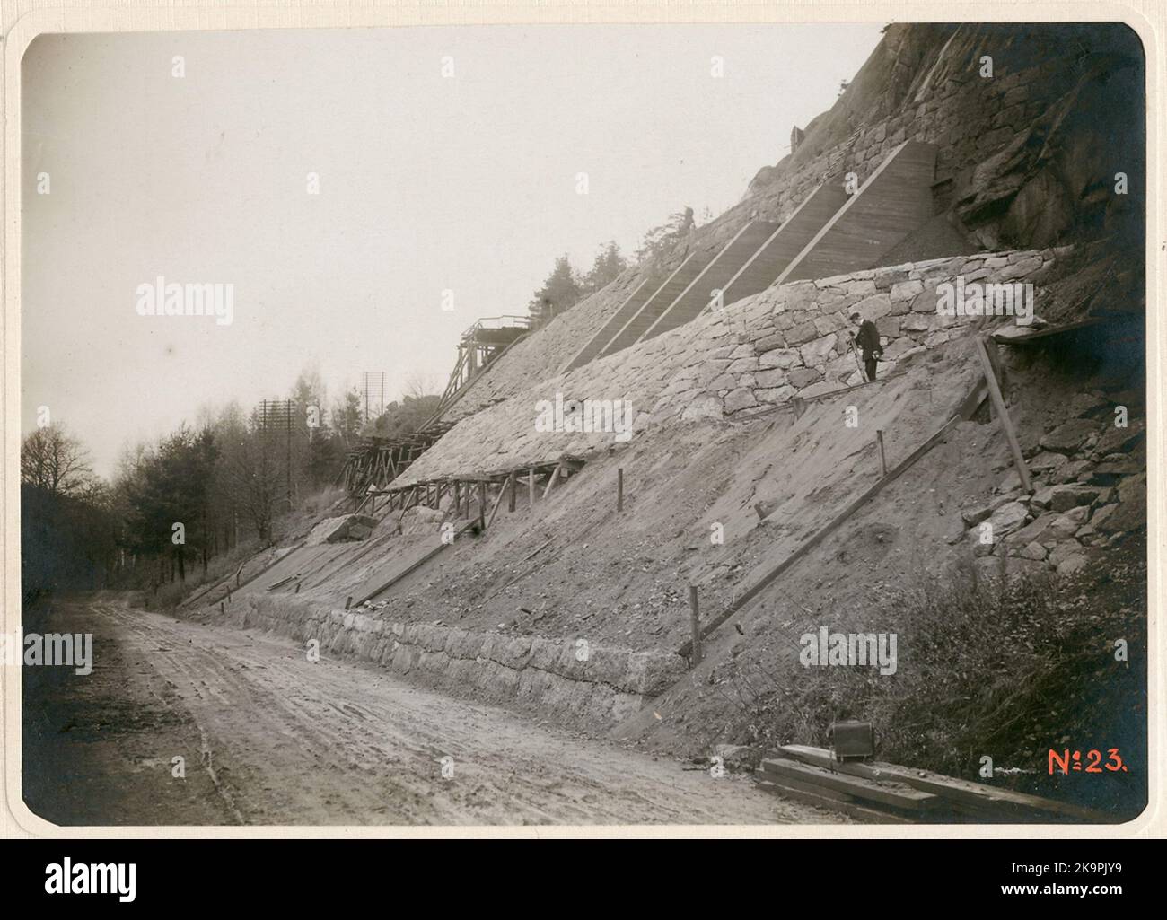 Reinforcement work at Storängsbanken at Gravesfors, just north of Åby ...