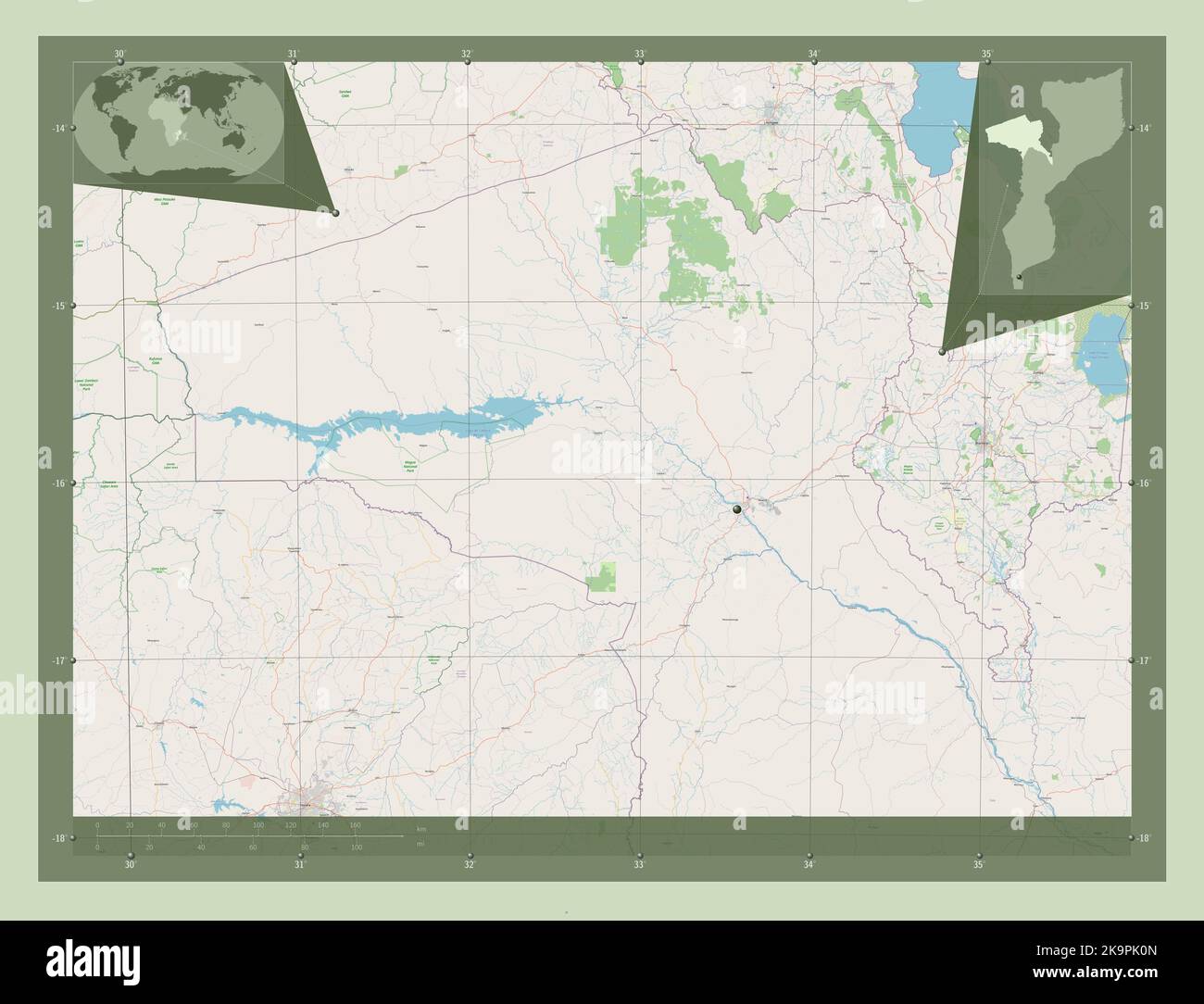 Tete, province of Mozambique. Open Street Map. Corner auxiliary ...