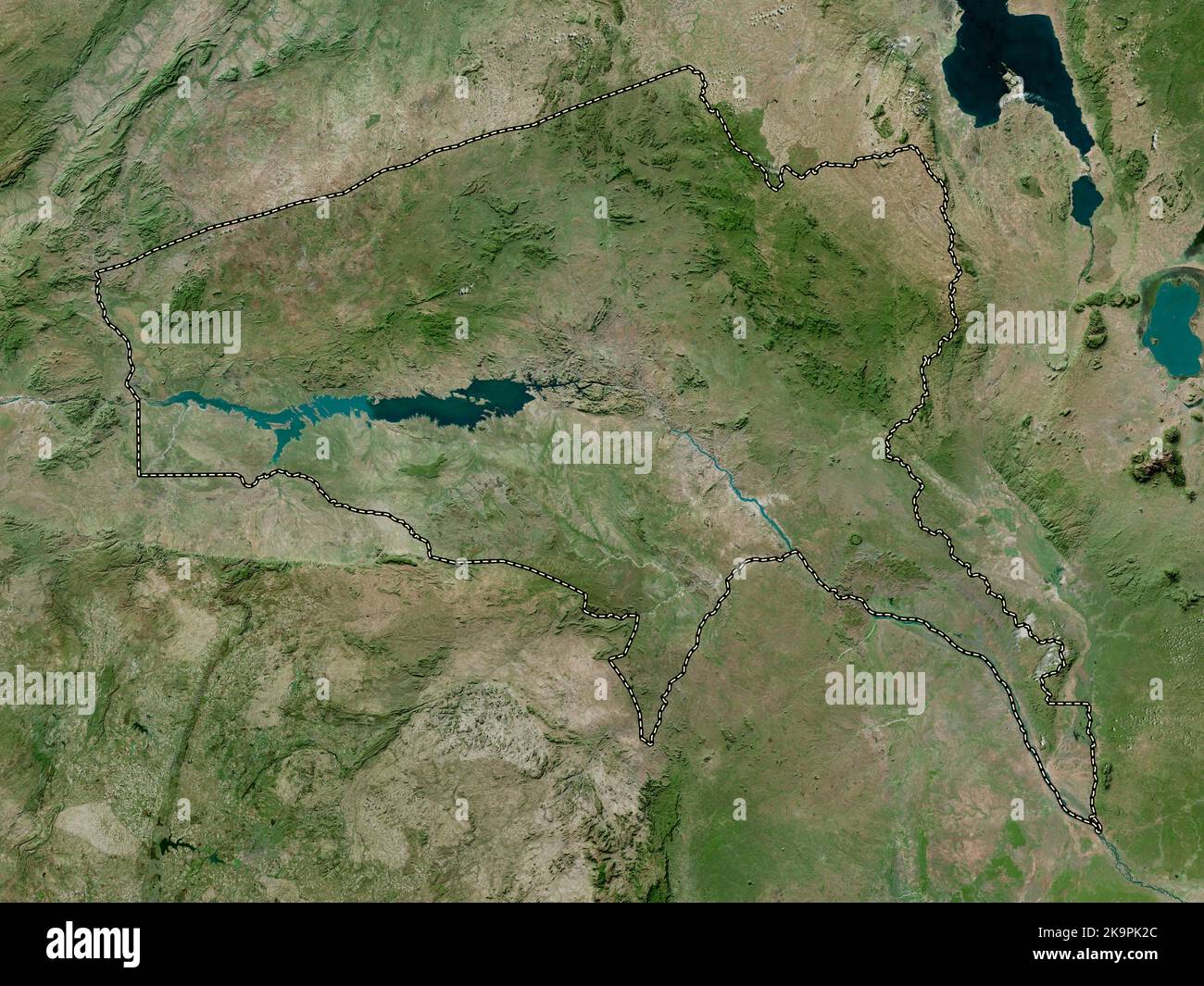 Tete, province of Mozambique. High resolution satellite map Stock Photo ...