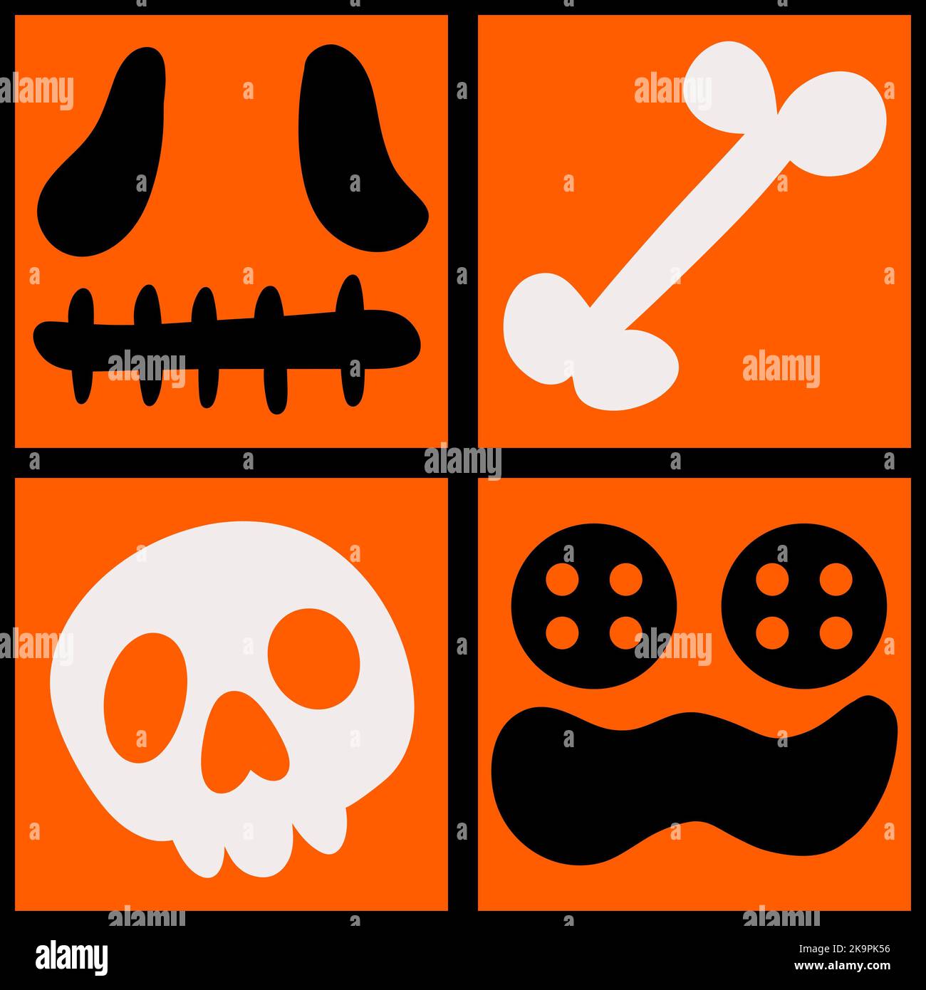 Halloween pumpkins monsters face pattern for wrapping paper and fabrics and linens and kids ...