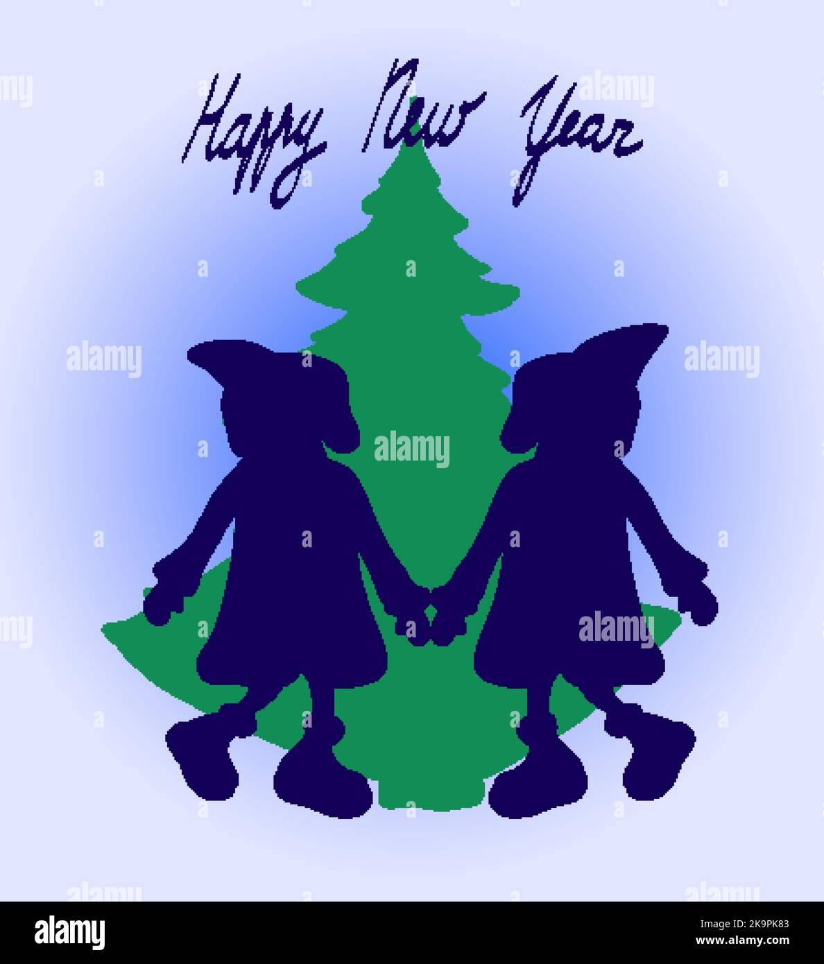 Christmas tree. New year card design template Stock Vector Image & Art ...