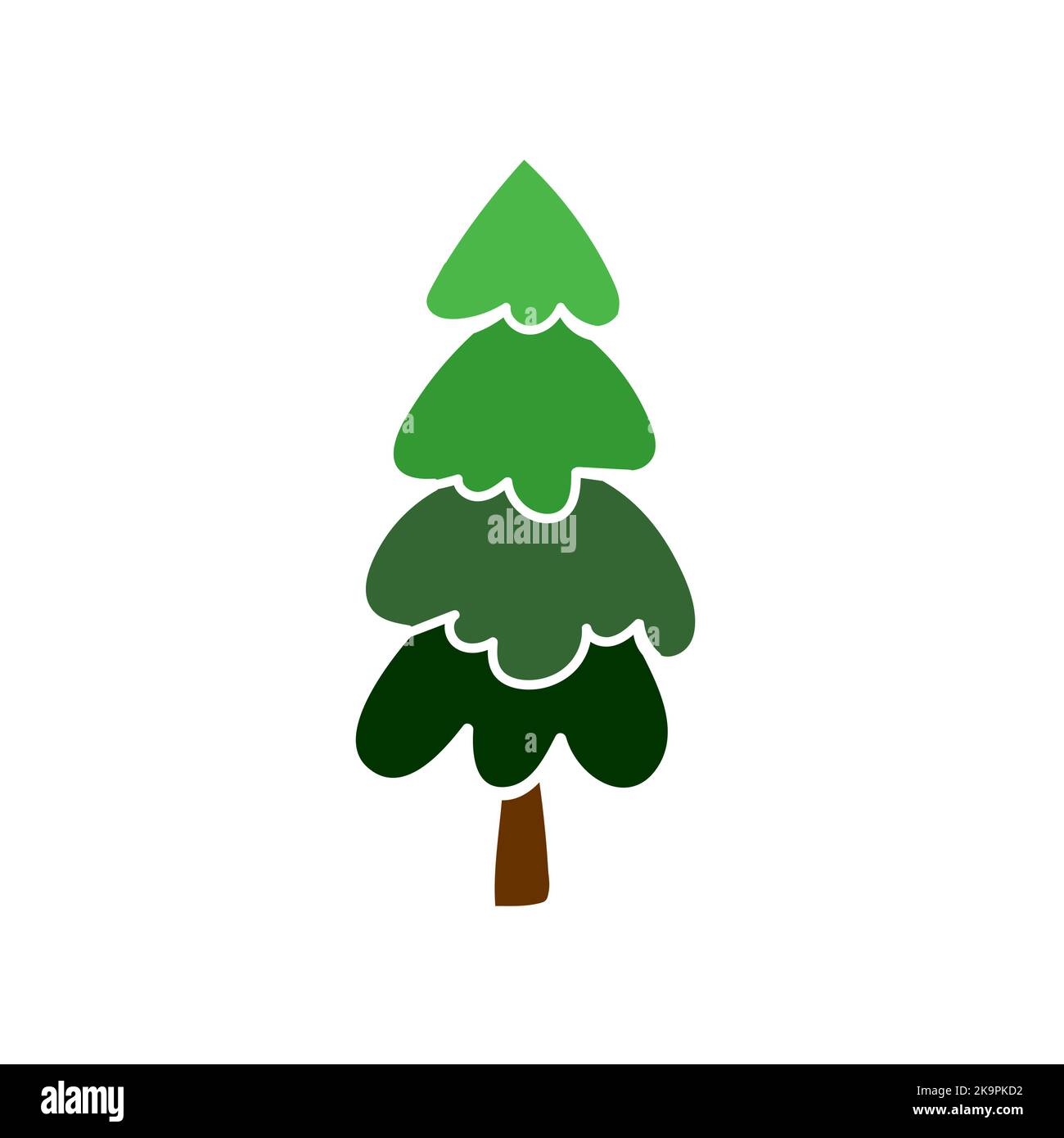 Stylized spruce tree. Colorful image for cards, poster, scrapbook ...