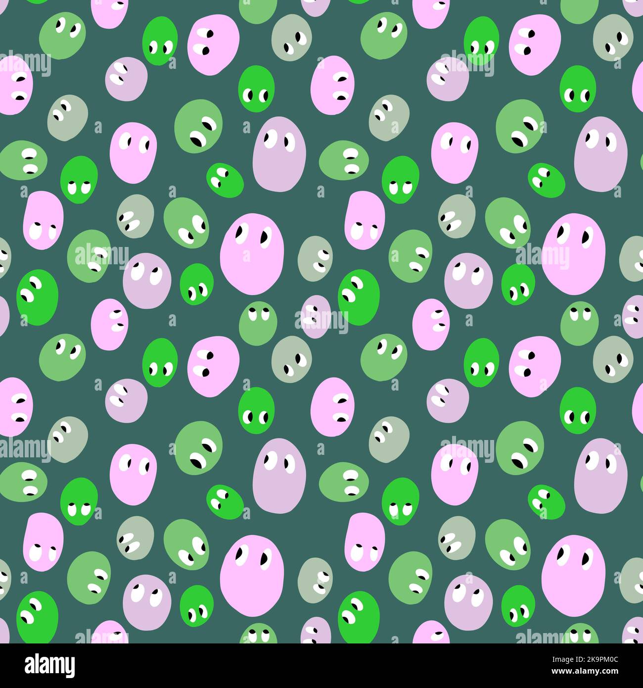 Cartoon beans seamless polka dots monsters pattern for wrapping paper ...