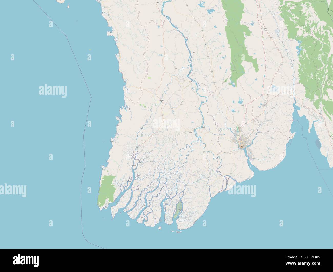 Ayeyarwady, division of Myanmar. Open Street Map Stock Photo - Alamy
