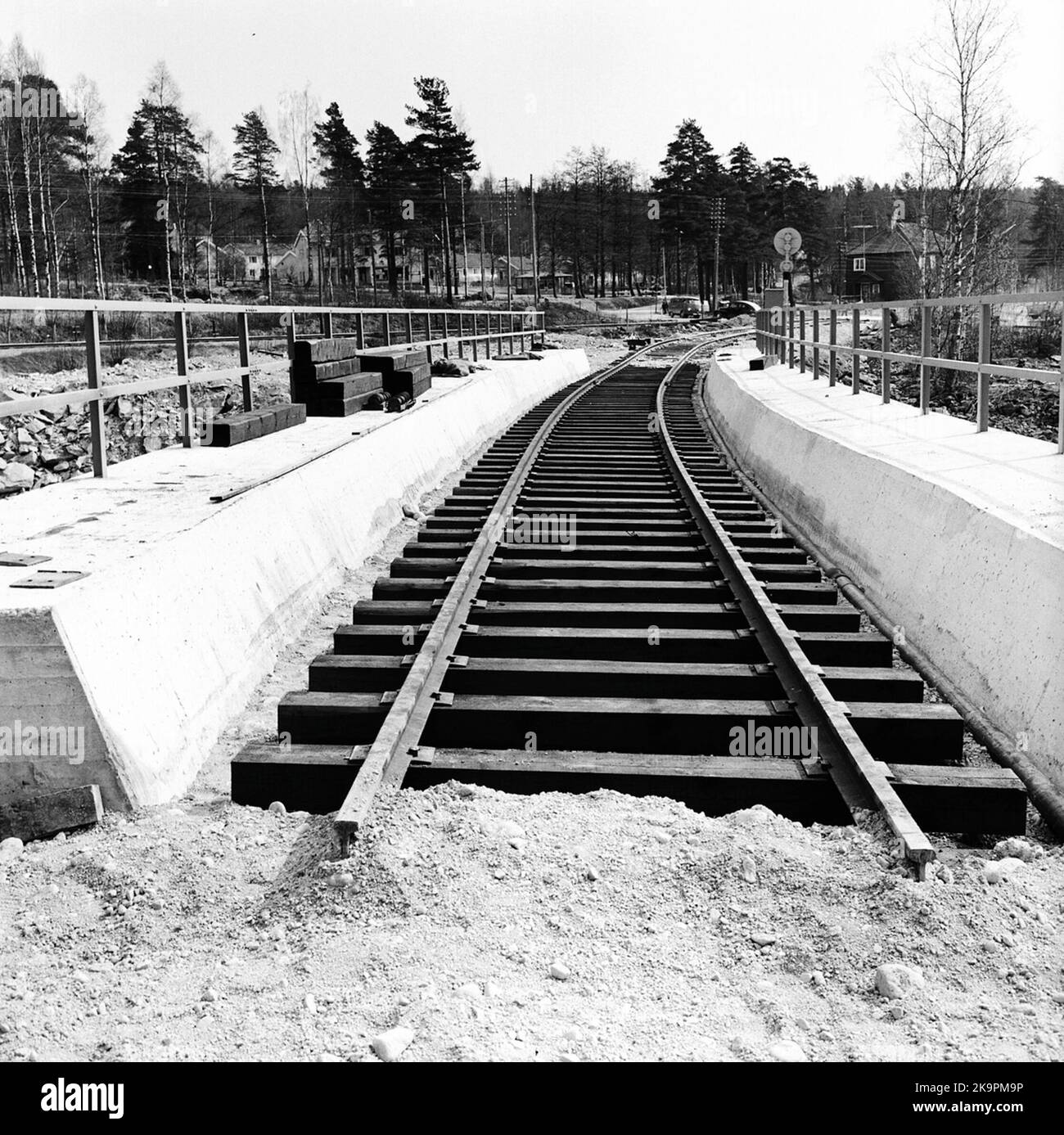 Railway construction line Nykroppa - Hornkullen. Triangle track. New ...