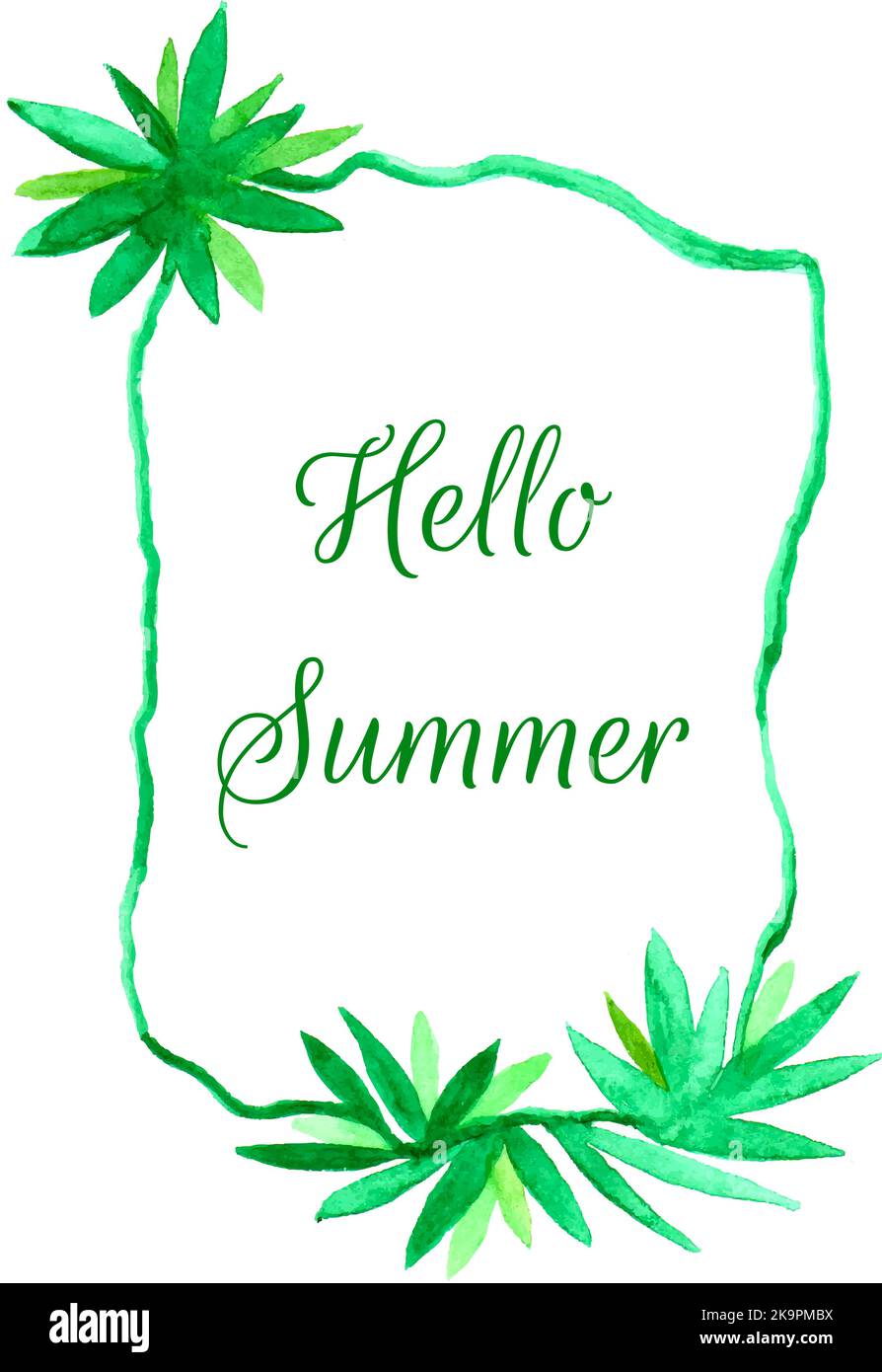 Decorative summer card design element isolated on white background ...