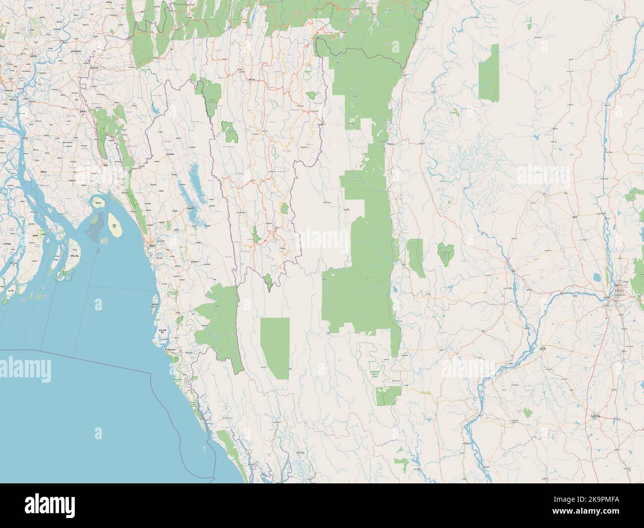 Chin, state of Myanmar. Open Street Map Stock Photo - Alamy