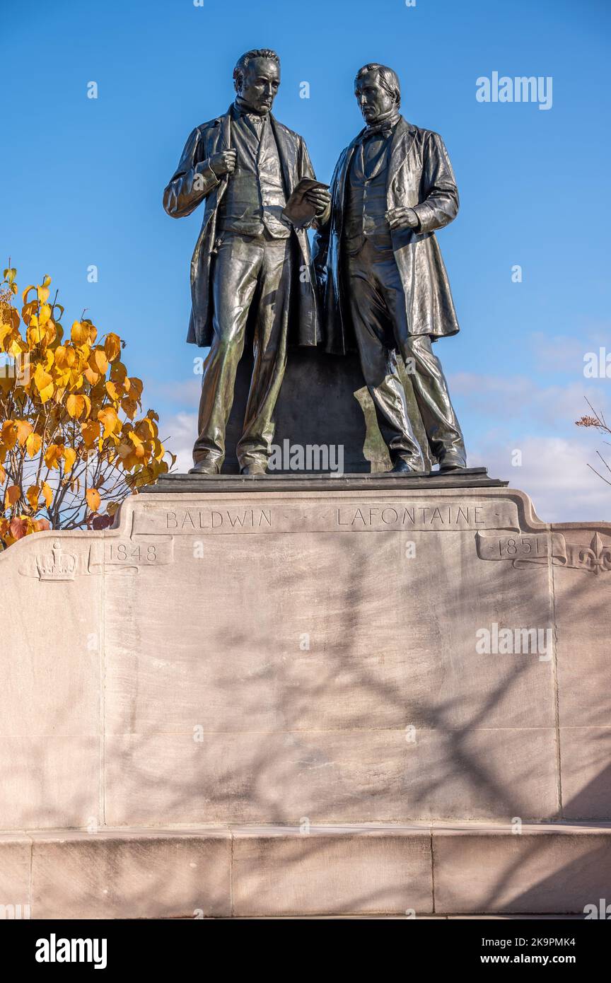 Ottawa, Ontario - October 19, 2022: Baldwin and Lafontaine statue on ...