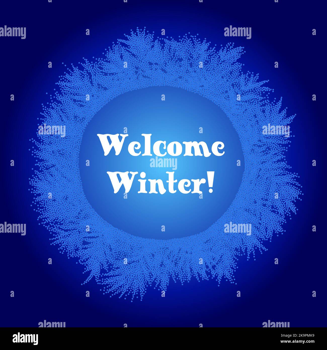 Welcome Winter lettering on colorful background with herbal doodle ...