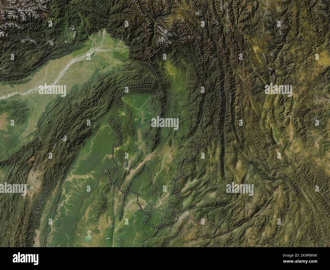 Kachin, state of Myanmar. Low resolution satellite map Stock Photo - Alamy