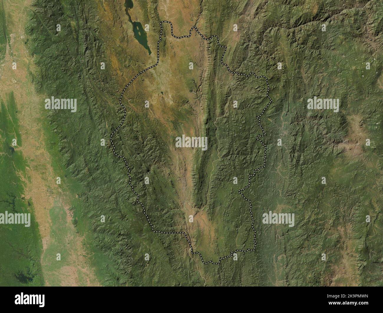 Kayah, state of Myanmar. Low resolution satellite map Stock Photo - Alamy