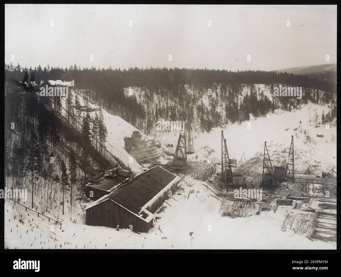 Concrete pile for the bridge building over the Öre River Stock Photo ...