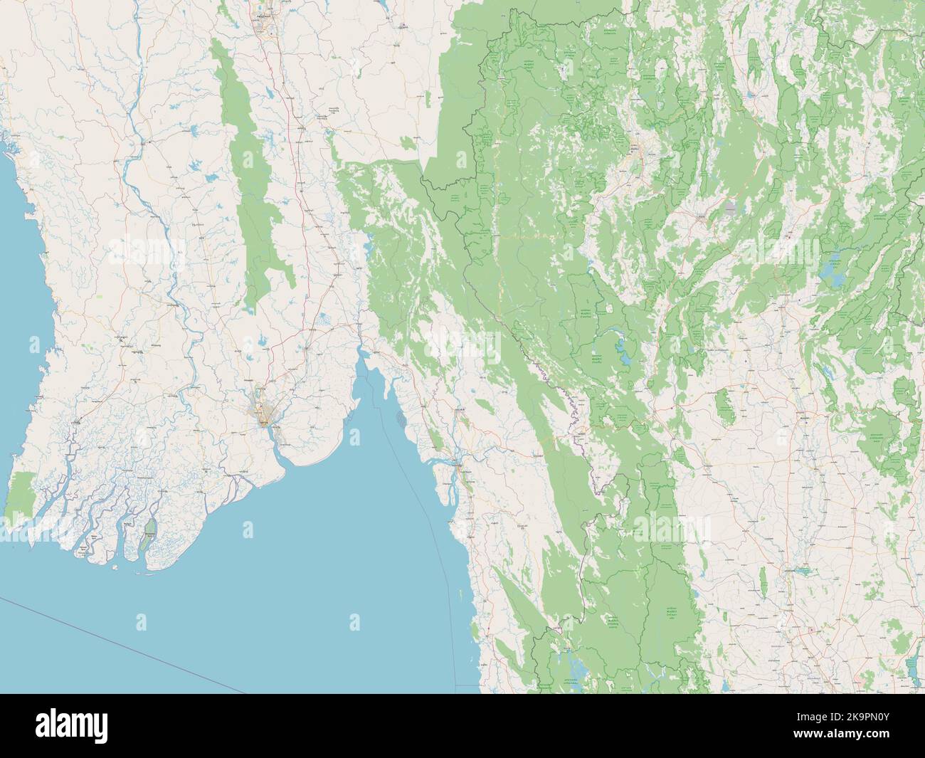 Kayin, state of Myanmar. Open Street Map Stock Photo - Alamy