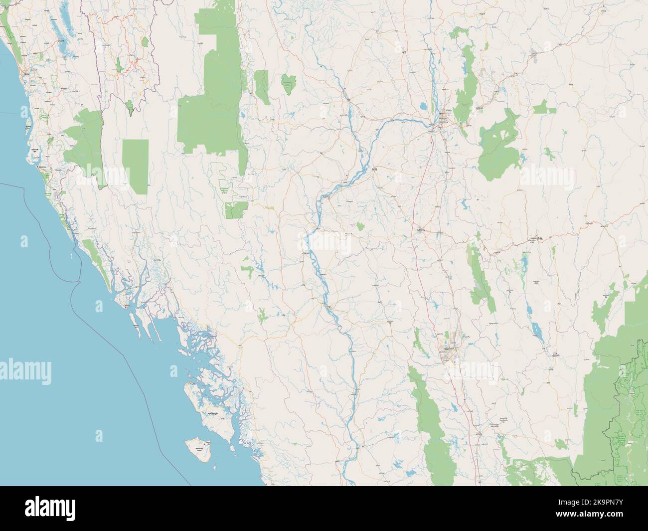 Magway, division of Myanmar. Open Street Map Stock Photo - Alamy