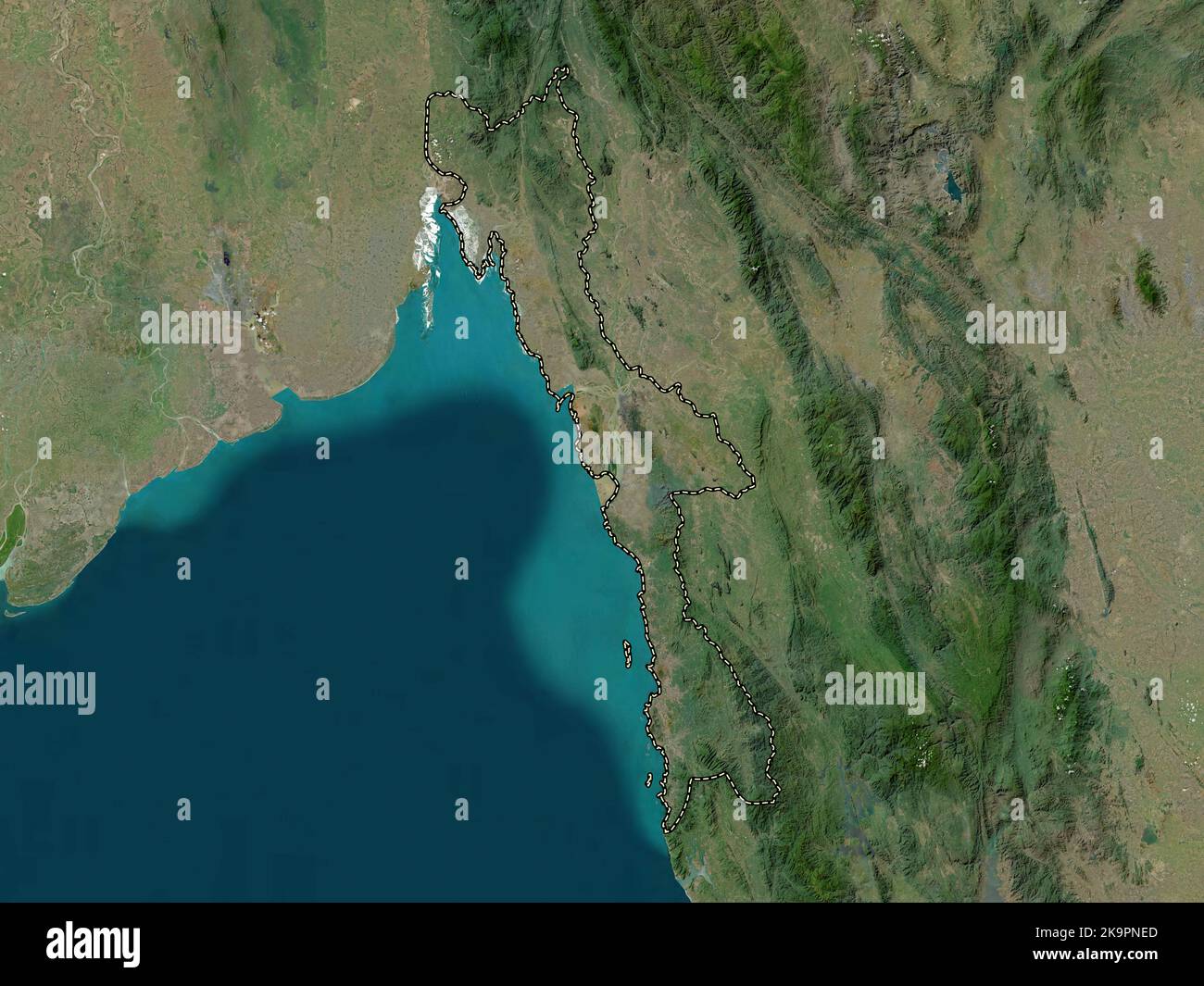 Mon, state of Myanmar. High resolution satellite map Stock Photo - Alamy