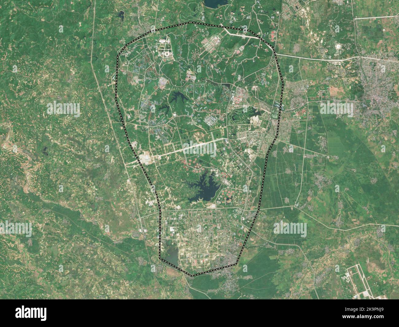 Naypyitaw, union territory of Myanmar. Low resolution satellite map Stock Photo - Alamy