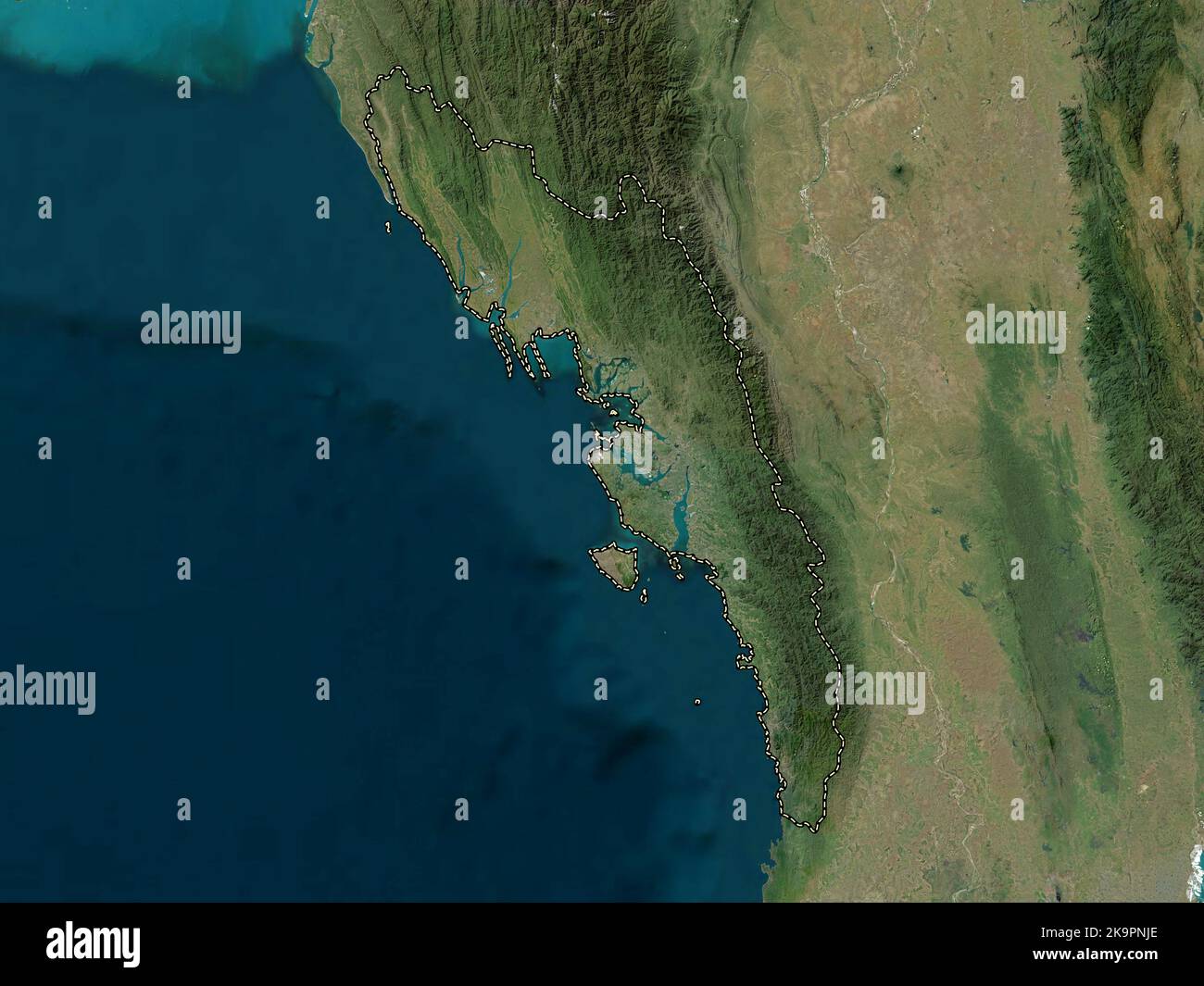 Rakhine, state of Myanmar. High resolution satellite map Stock Photo - Alamy