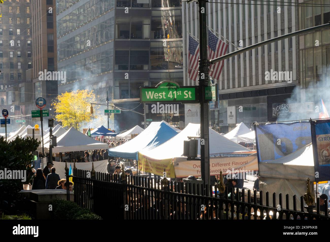 Tents and Crowds Along 6th Avenue during a Street Fair, 2022, NYC, USA ...
