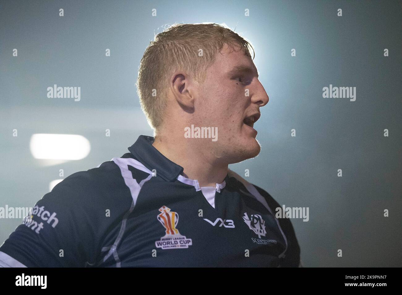 Scotland 2nd Row Charlie Emslie during The 2021 Rugby League World Cup ...