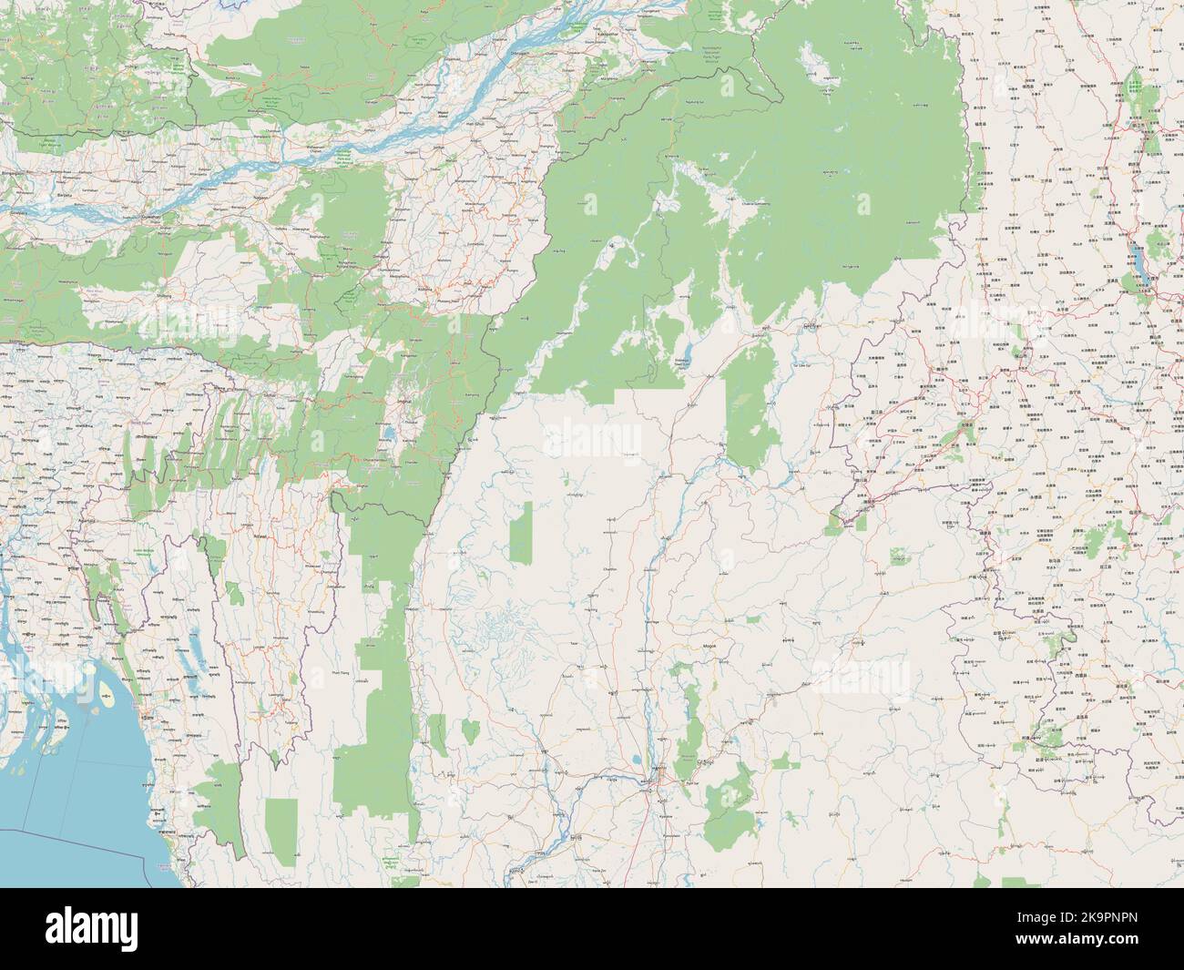 Sagaing, division of Myanmar. Open Street Map Stock Photo - Alamy