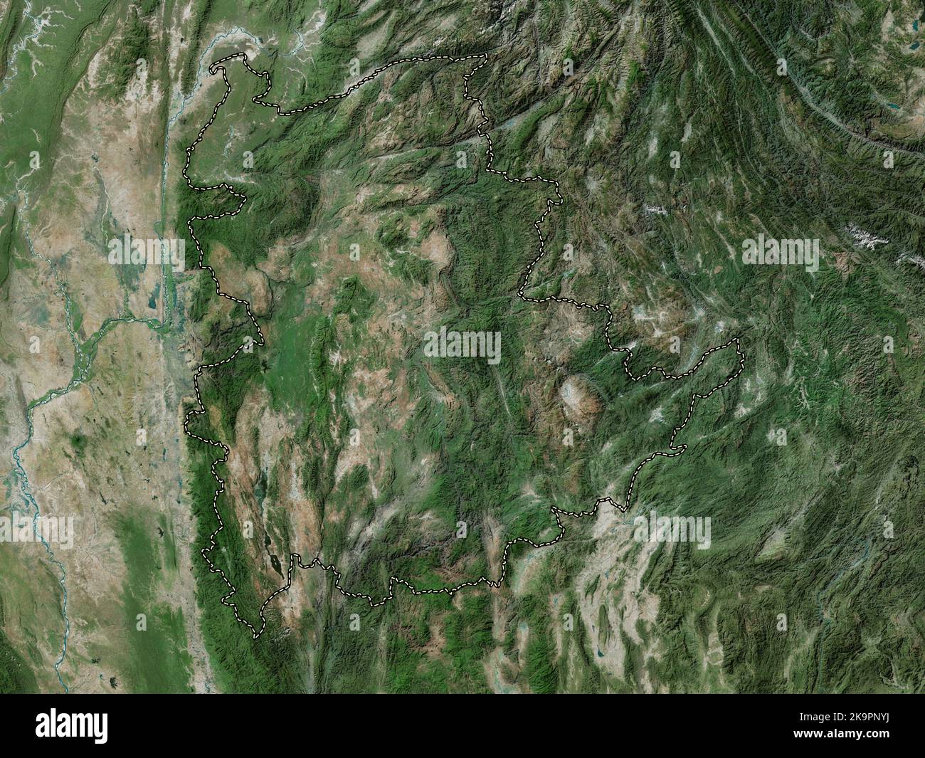 Shan, state of Myanmar. High resolution satellite map Stock Photo - Alamy
