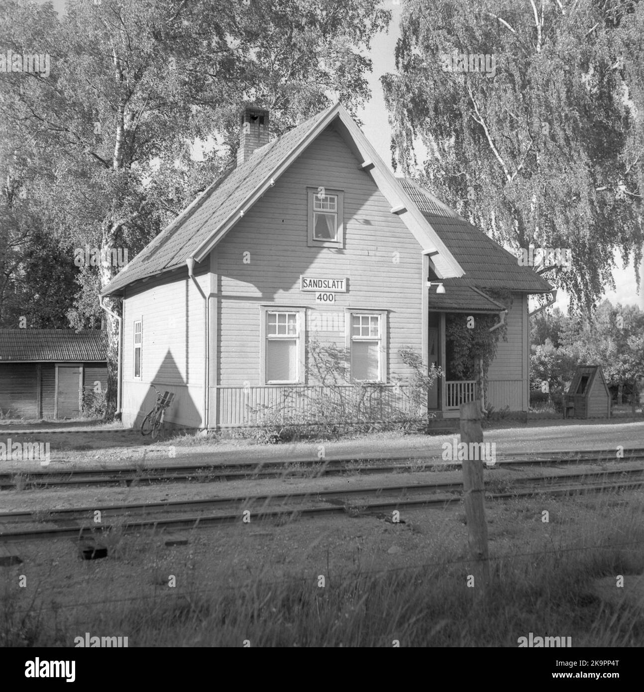 Stop opened in 1908. Combined track guard and stop Stock Photo - Alamy