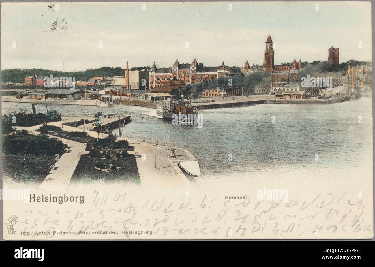 Helsingborg harbor with Helsingborg ferry station in the middle Stock ...