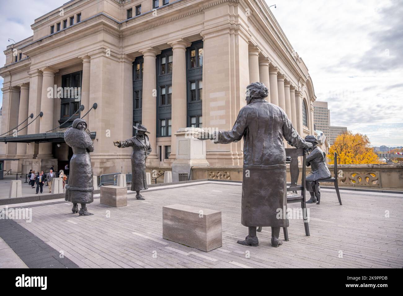 Ottawa, Ontario - October 19, 2022: The Famous Five statue outside the ...