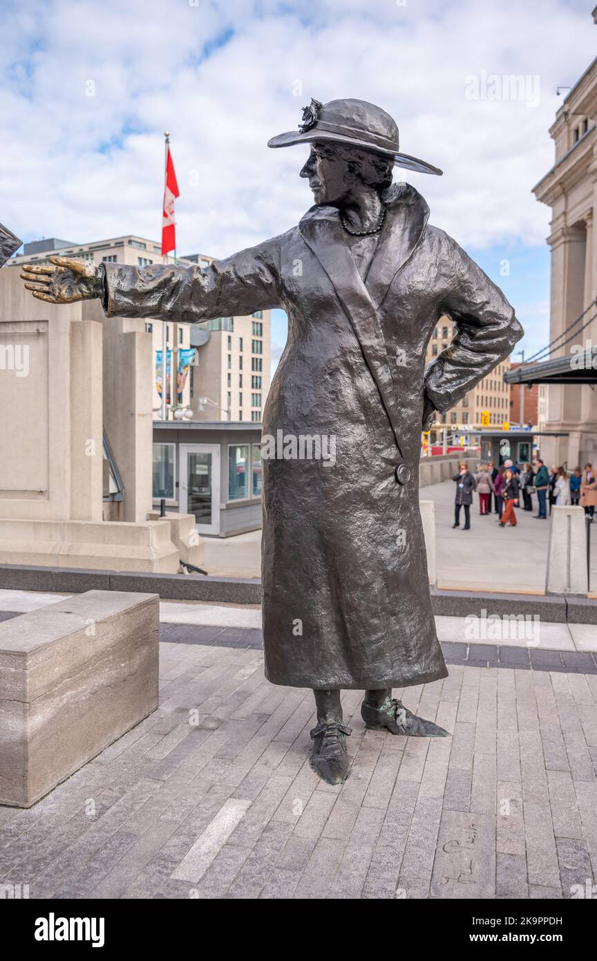 Ottawa, Ontario - October 19, 2022: The Famous Five statue outside the ...