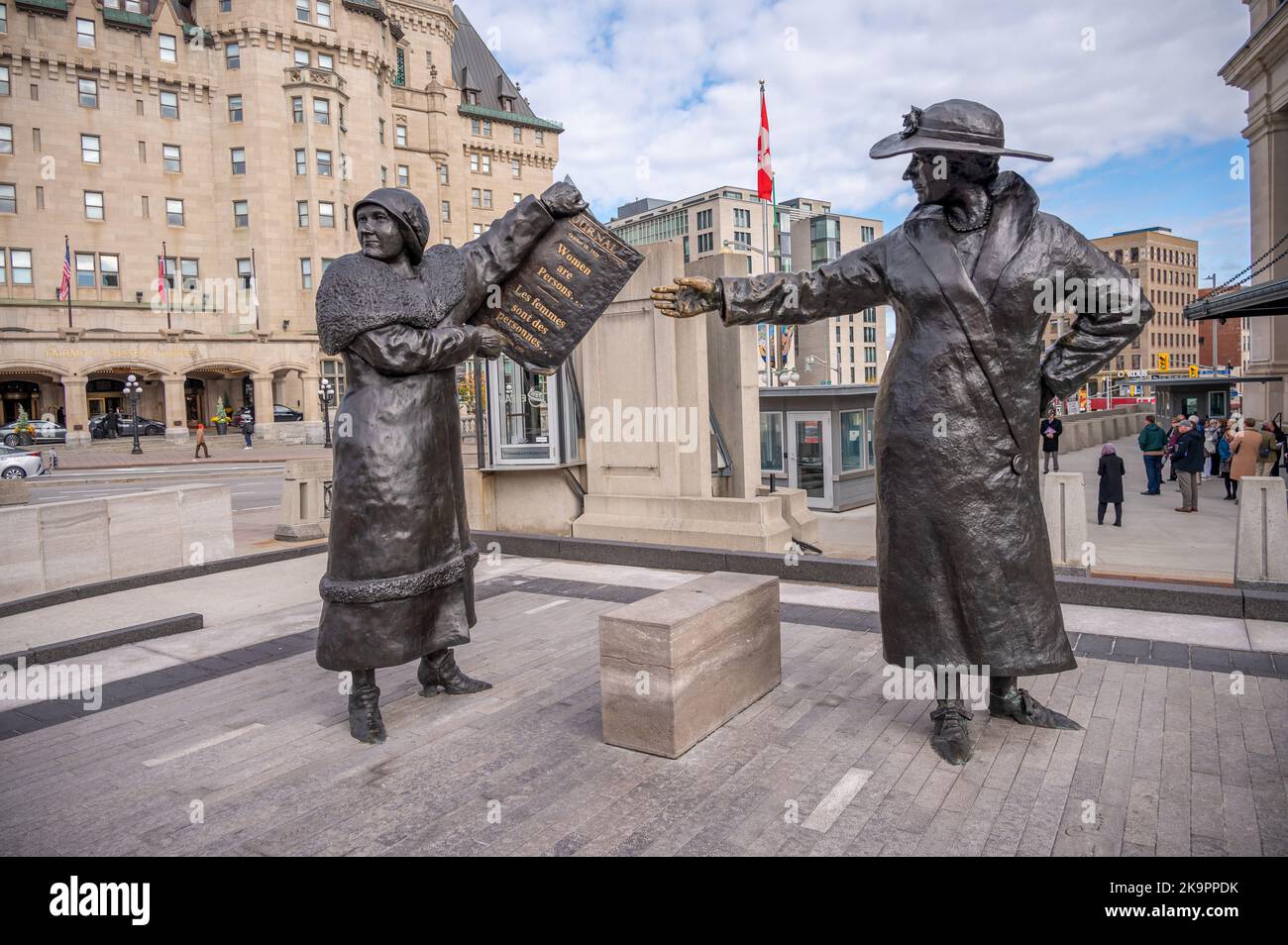 Ottawa, Ontario - October 19, 2022: The Famous Five statue outside the ...
