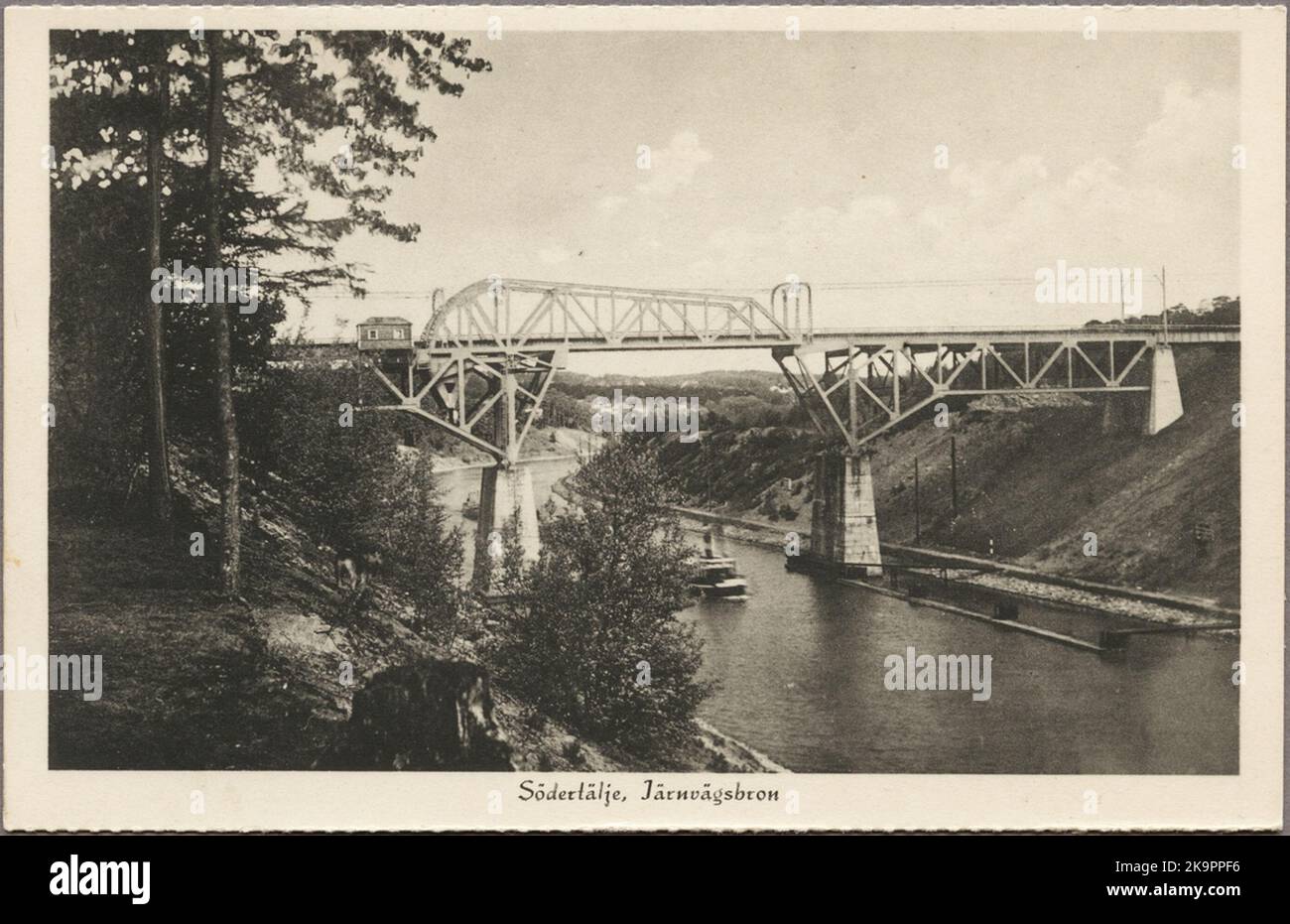 View on Klaffbro for rail traffic over Södertälje canal Stock Photo - Alamy