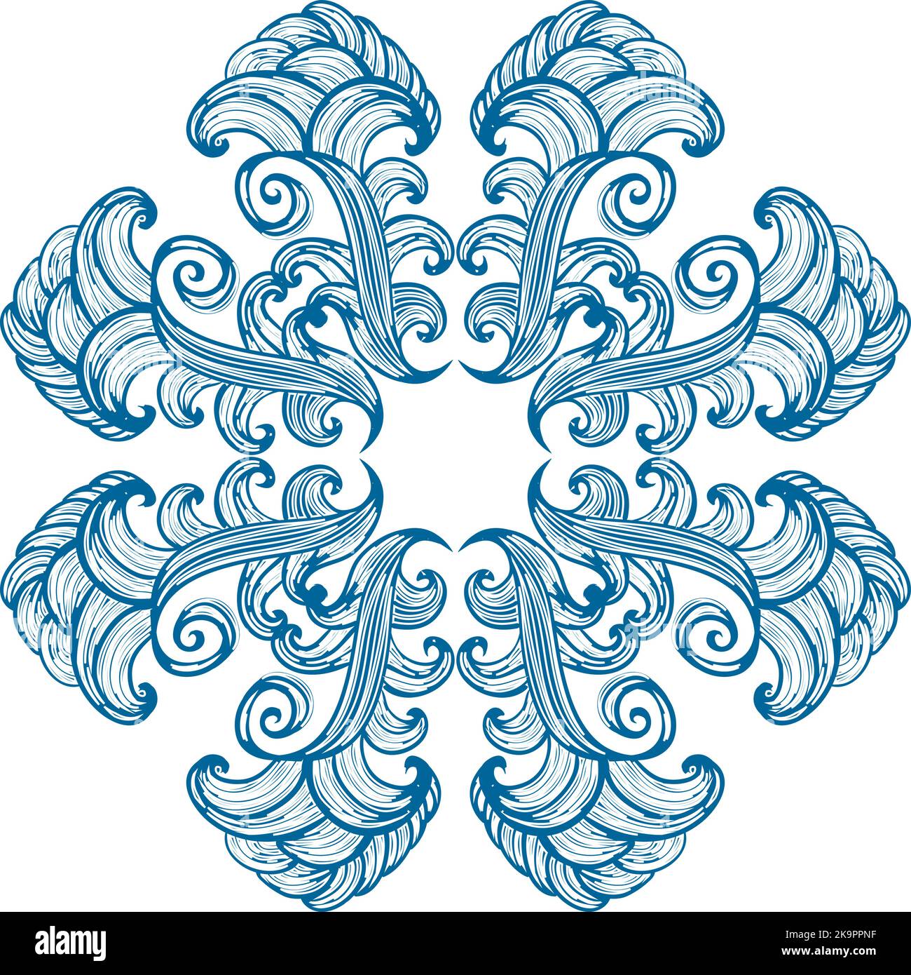 Blue Stylized Snowflake Vector Illustration Element For Design Stock