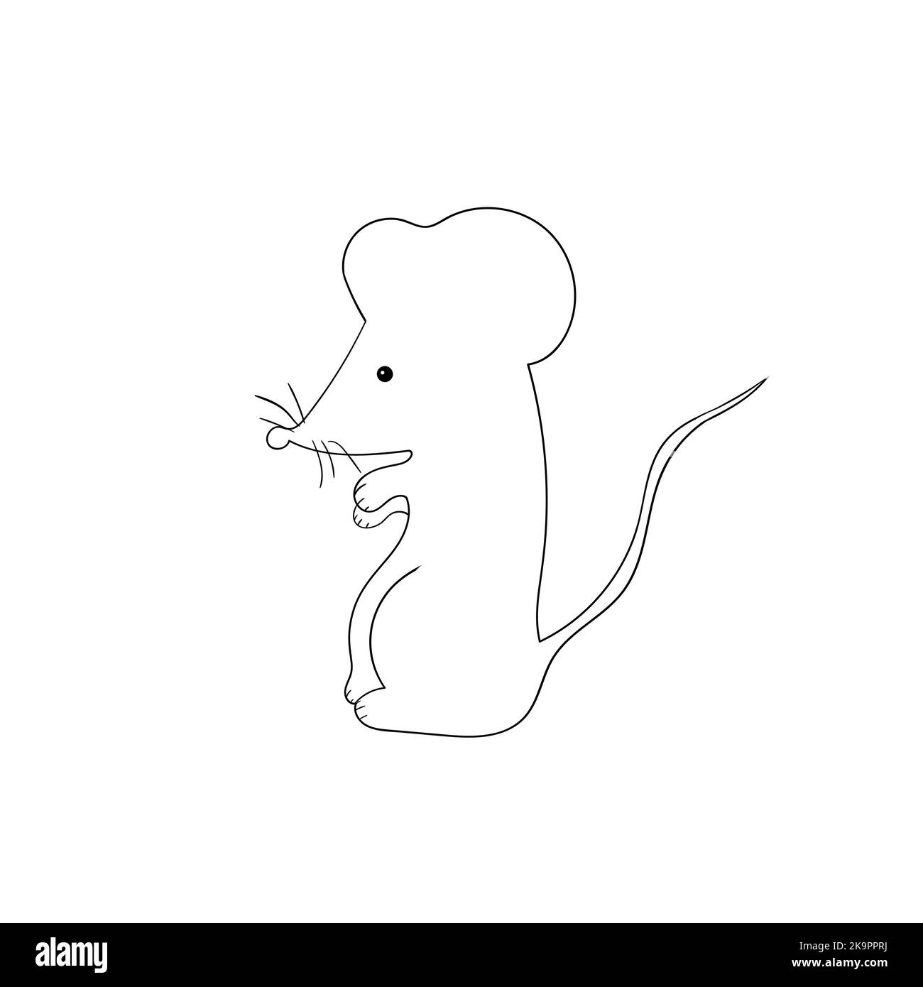 Cute funny mouse illustration on white background. Coloring book for ...